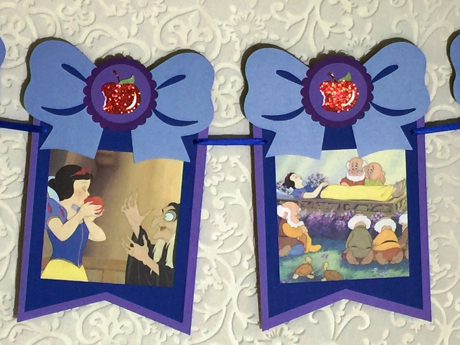 Disney's SNOW WHITE Designer Banner 7 Dwarfs Colorful - Etsy