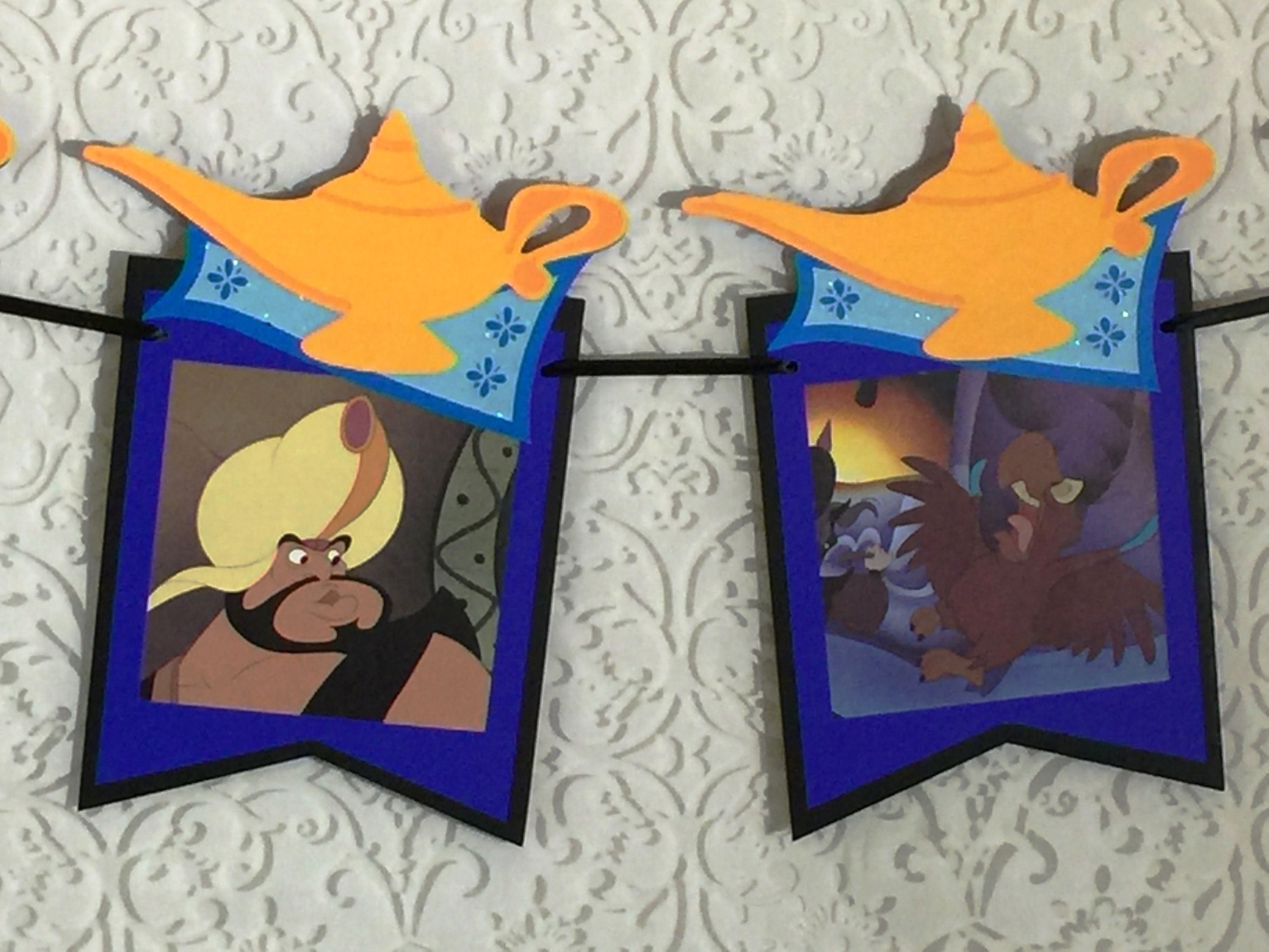 Disney's ALADDIN Designer Banner Jasmine Genie Jafar Colorful Story 10 ...