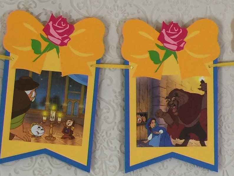 Disney's BEAUTY and the BEAST Designer Banner ~ Golden Book ~ Colorful ...