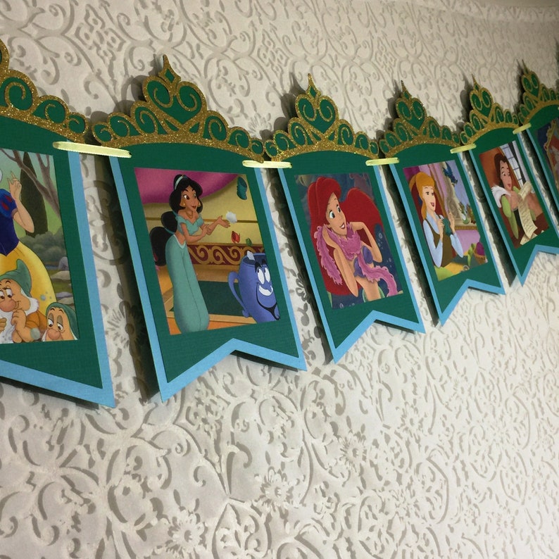 Disney's PRINCESS Designer Banner Cinderella Ariel Belle Colorful Story ...