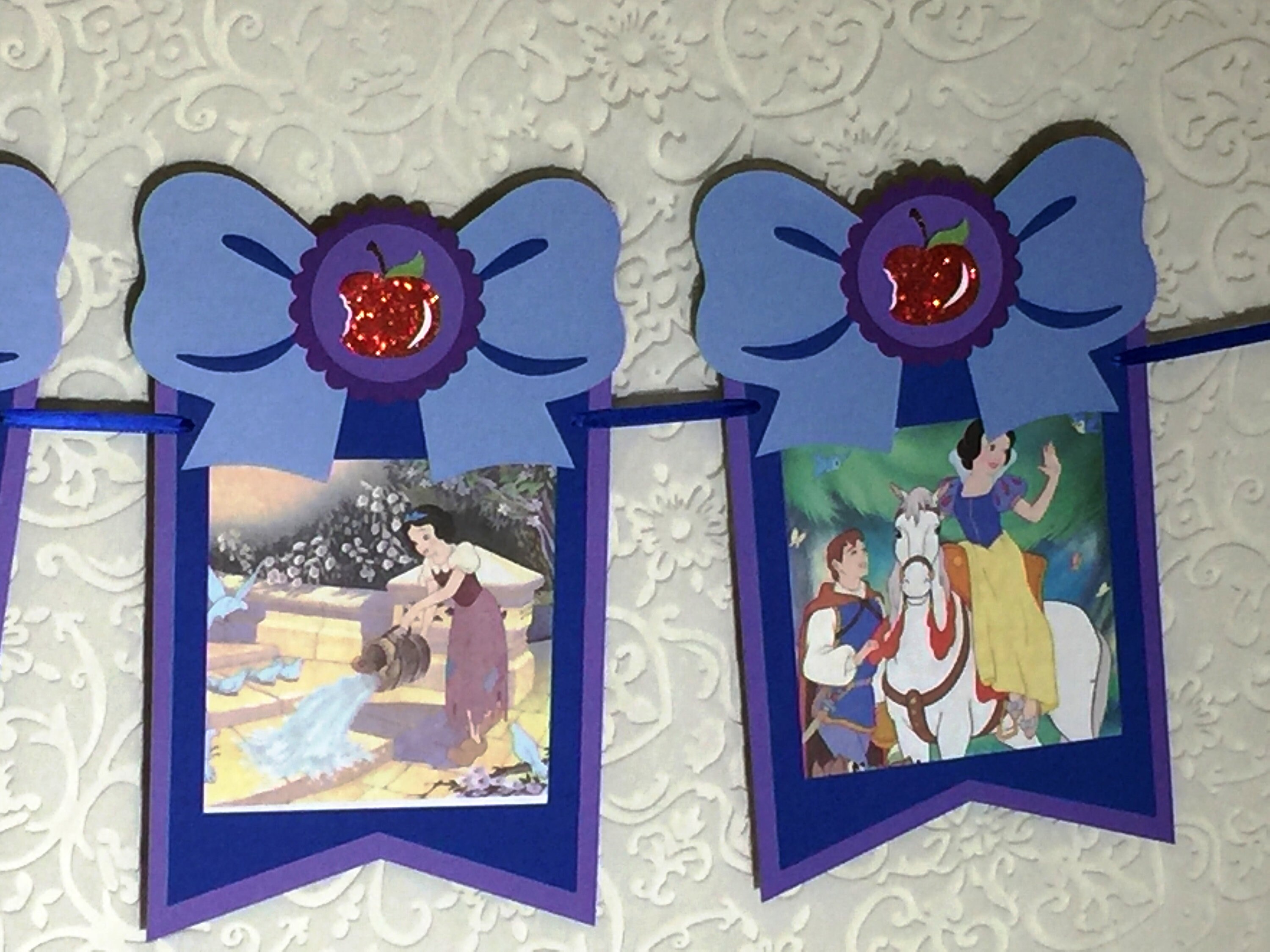 Disney's SNOW WHITE Designer Banner 7 Dwarfs Colorful - Etsy