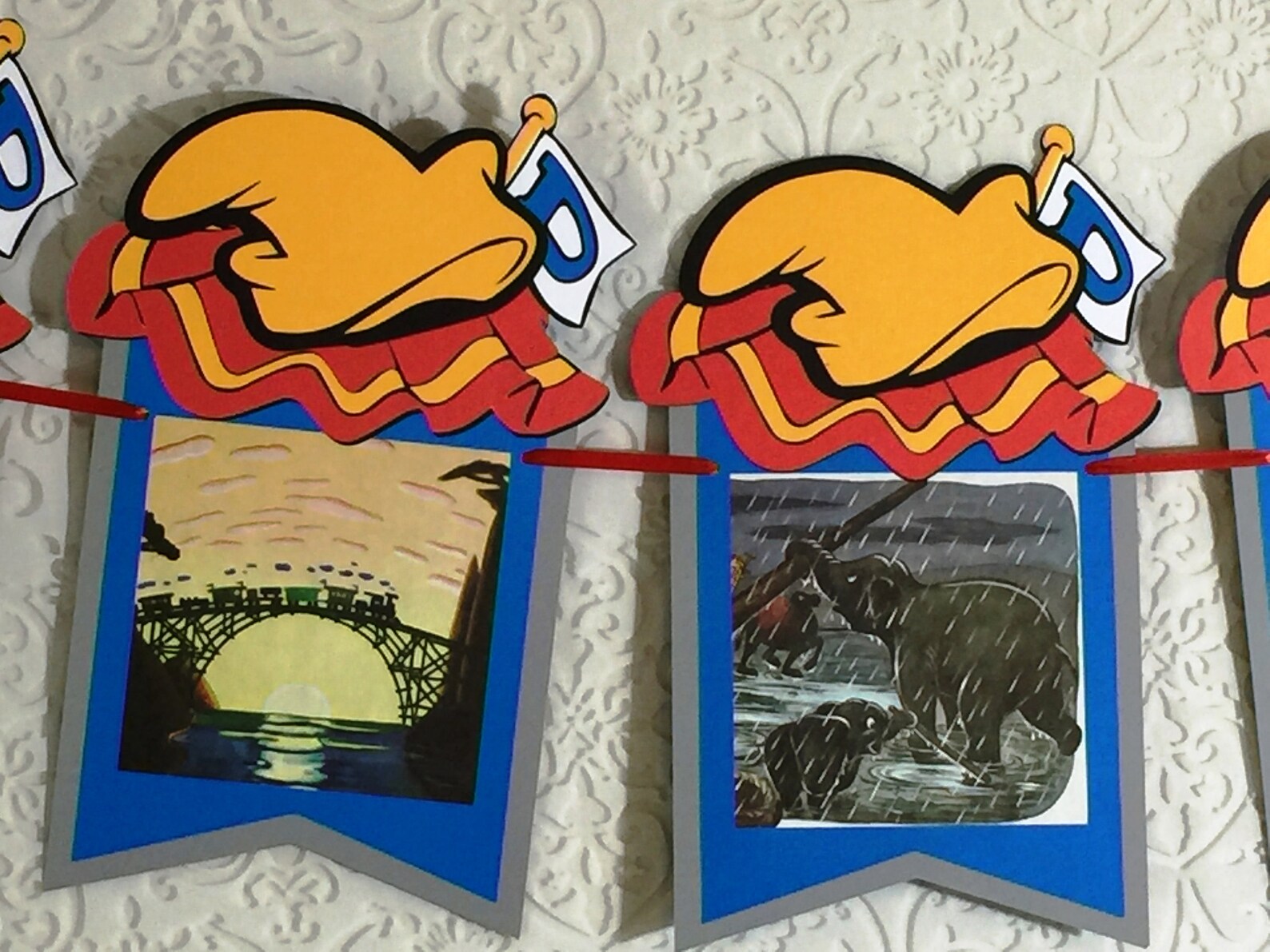 Disney's DUMBO Designer Banner ~ Vintage Golden Book ~ Colorful Story ...