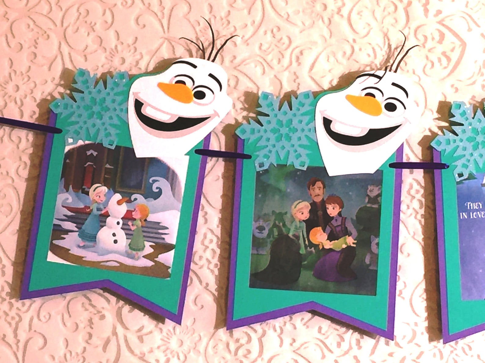 Disney's FROZEN Designer Banner ~ Elsa Anna Olaf Kristoff~ Colorful ...