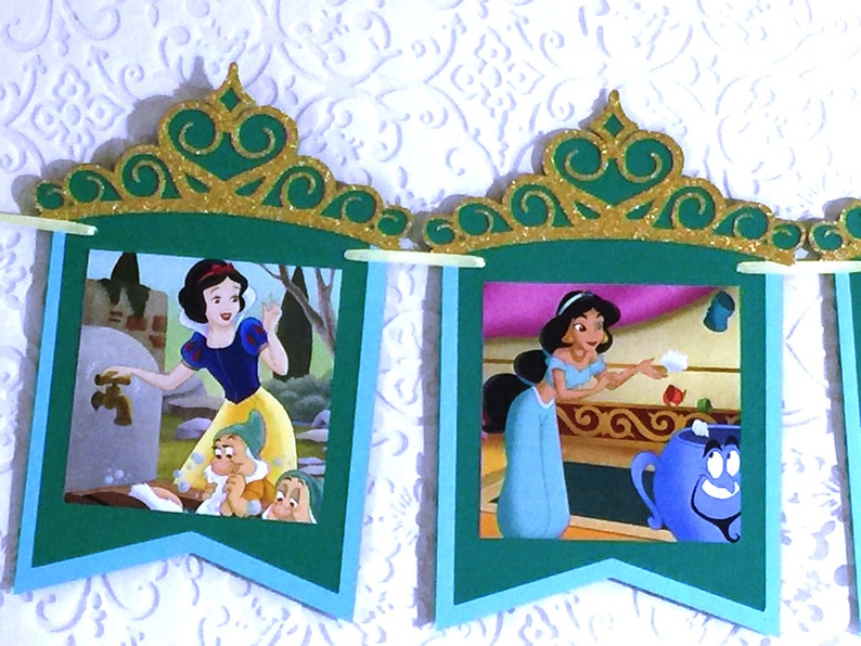 Disney's PRINCESS Designer Banner Cinderella Ariel Belle Colorful Story ...