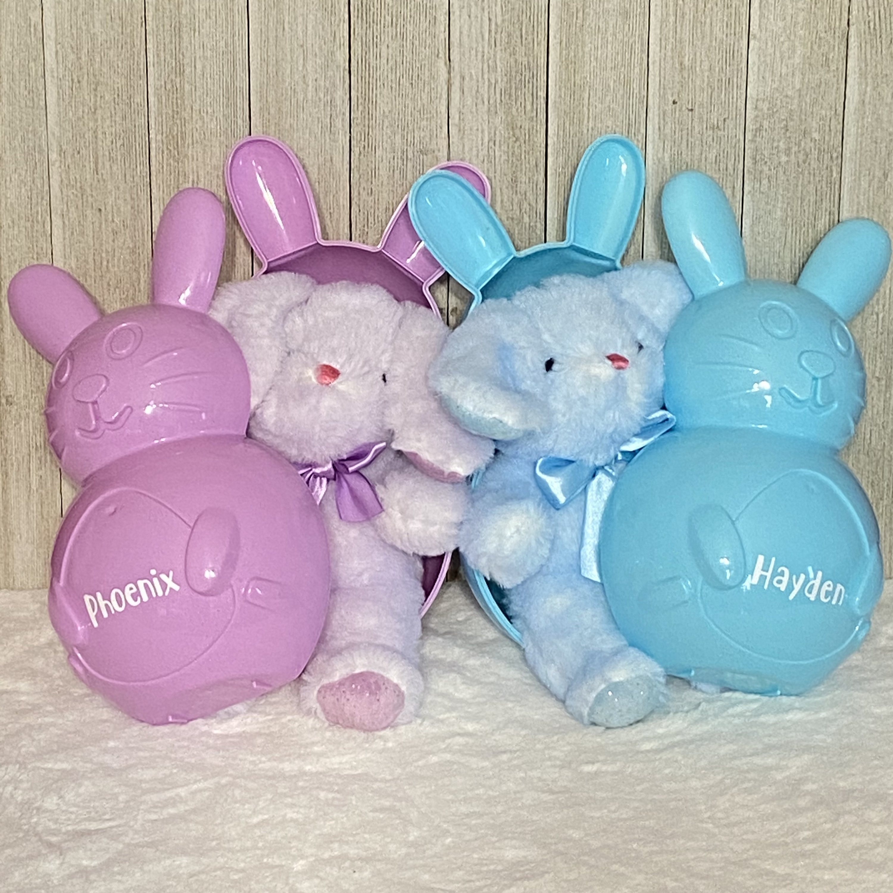 CUSTOM Personalized 10 inch Plastic fillable Easter Bunny | Etsy