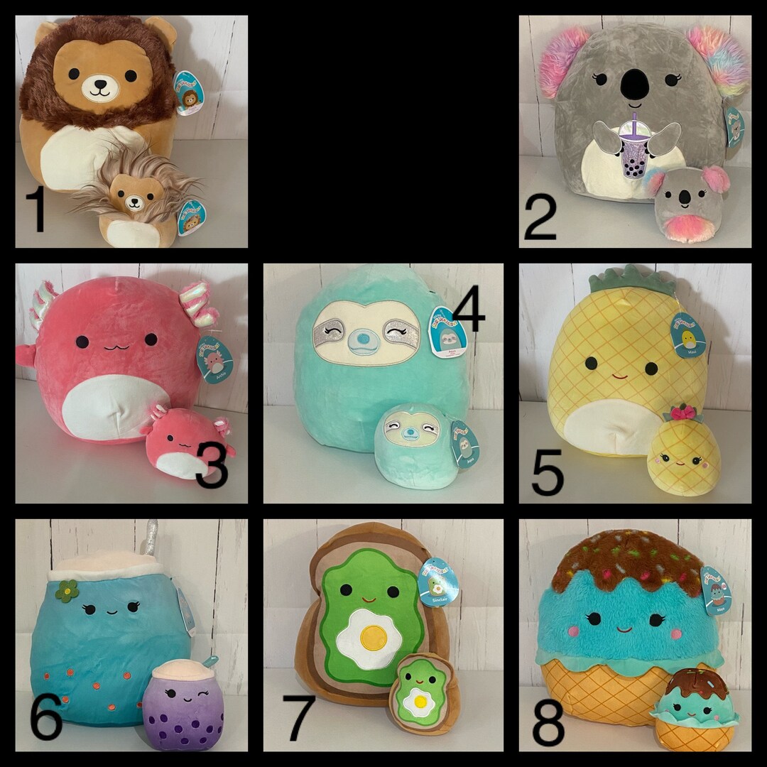 Large CUSTOM Personalized 12 With Mini Squishmallow Set by Kellytoy New ...