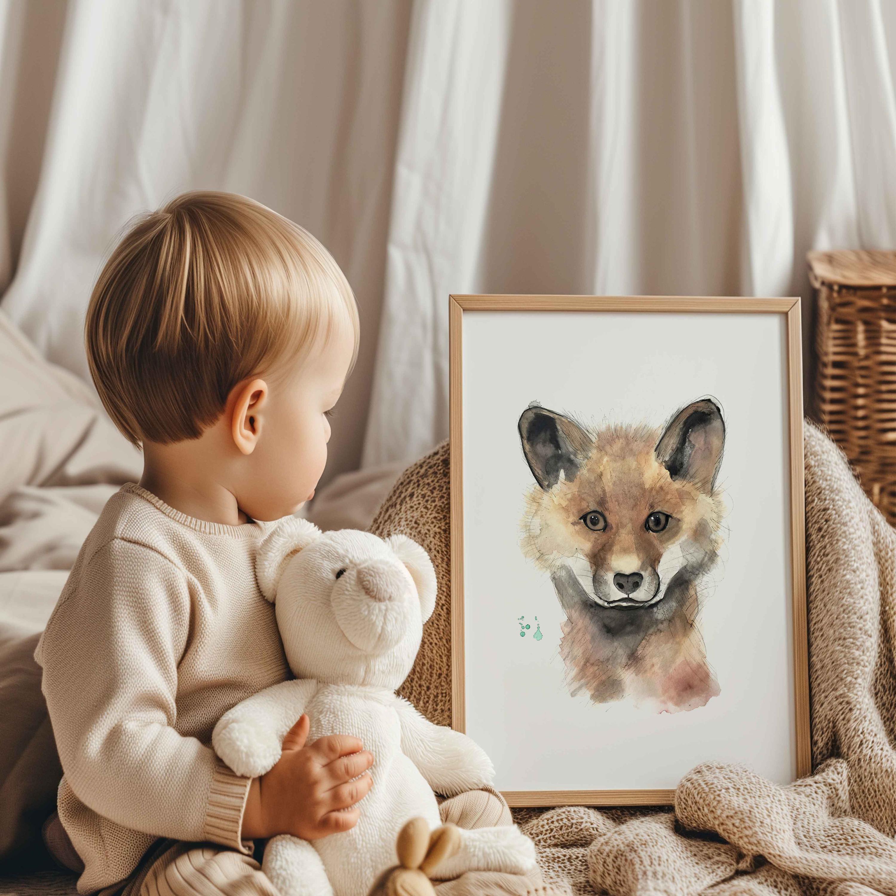 Fox Face Print | Wall Art for Kids' Room | Nature-inspired Forest Decor ...