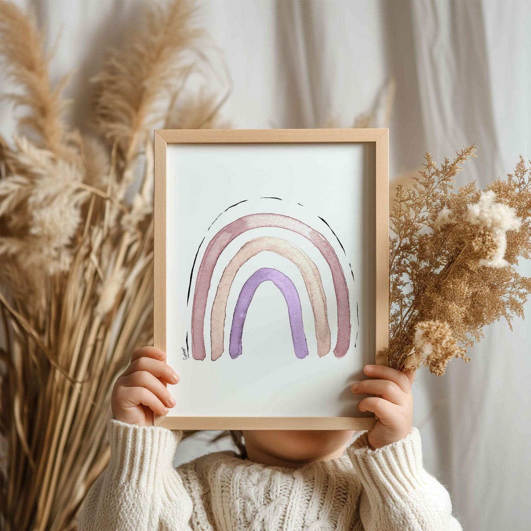Watercolor Rainbow Poster | Rainbow Wall Art | Rainbow Print | Baby and ...