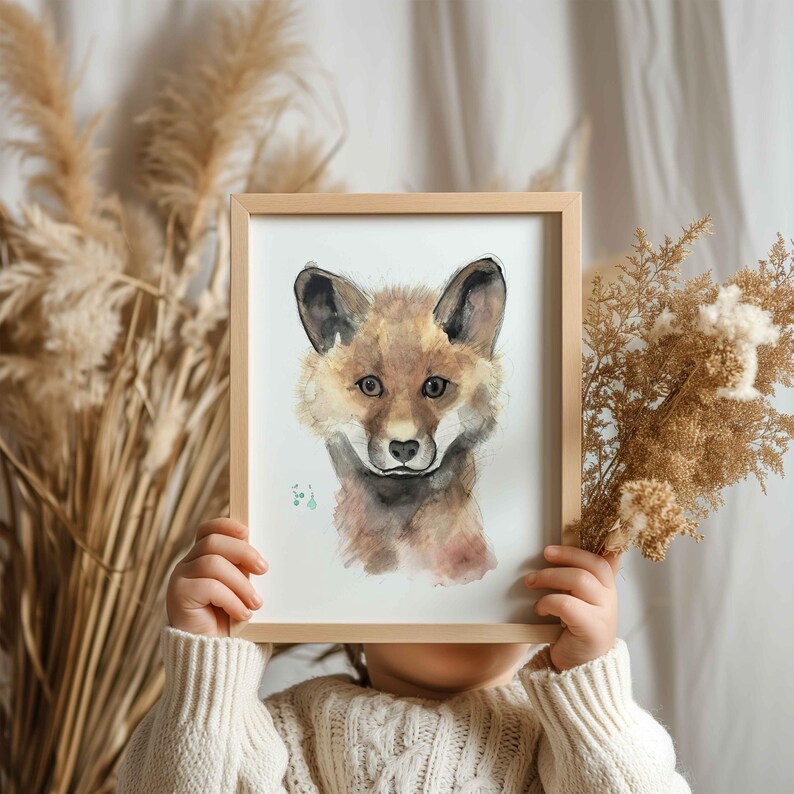 Fox Face Print | Wall Art for Kids' Room | Nature-inspired Forest Decor ...