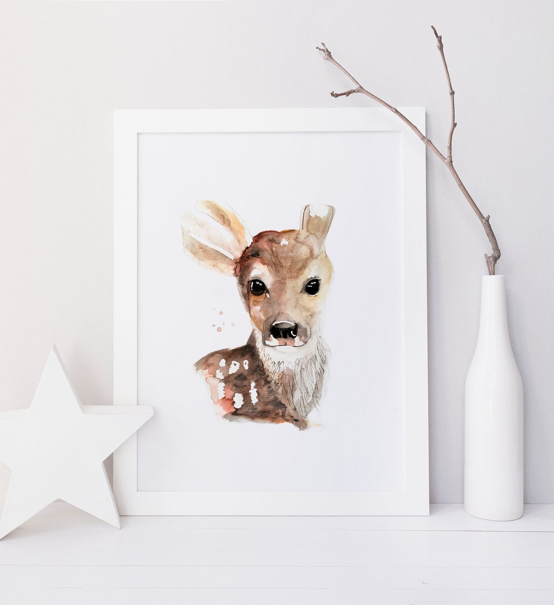 Fawn Poster / Animal / Deer / Art / Watercolor / Handmade / Made in ...