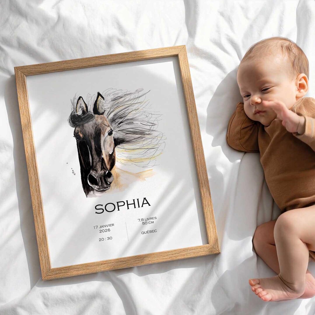 Personalized Baby Birth Horse Print | Keepsake, Original Baby Shower ...