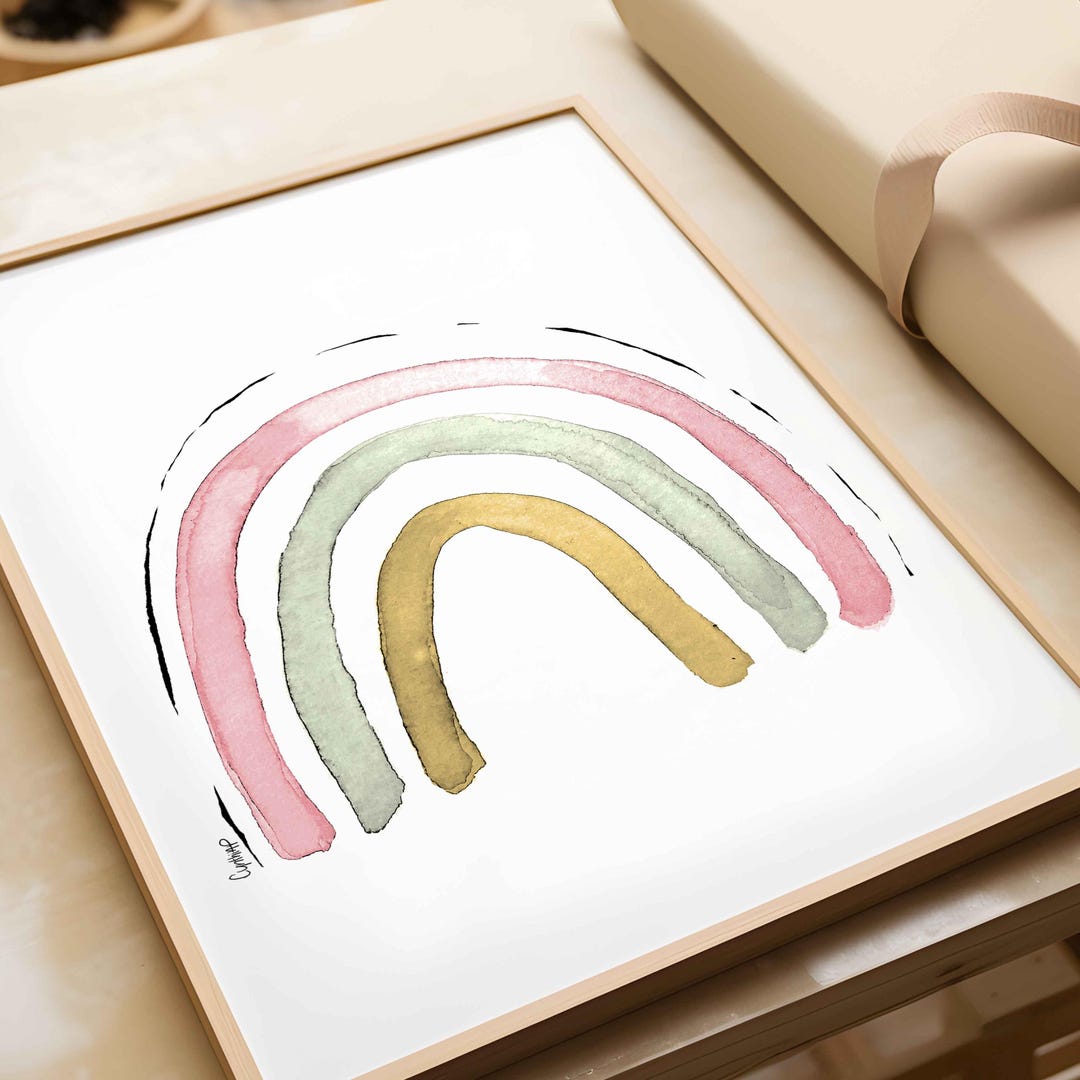 Watercolor Rainbow Poster | Rainbow Wall Art | Rainbow Print | Baby ...
