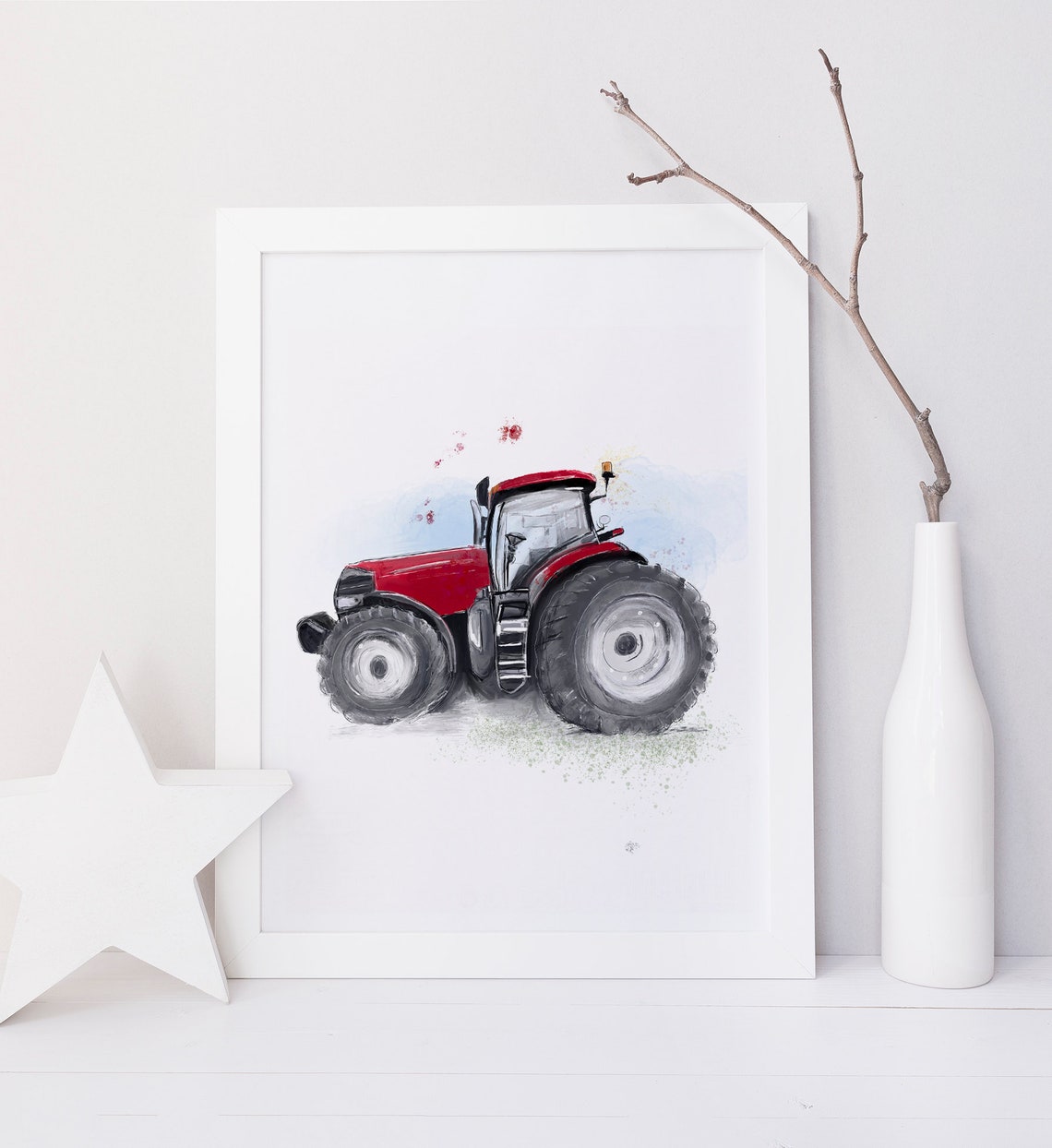 Farm Tractor Print | Baby or Kids Room Decor | Color Choices | Olive ...