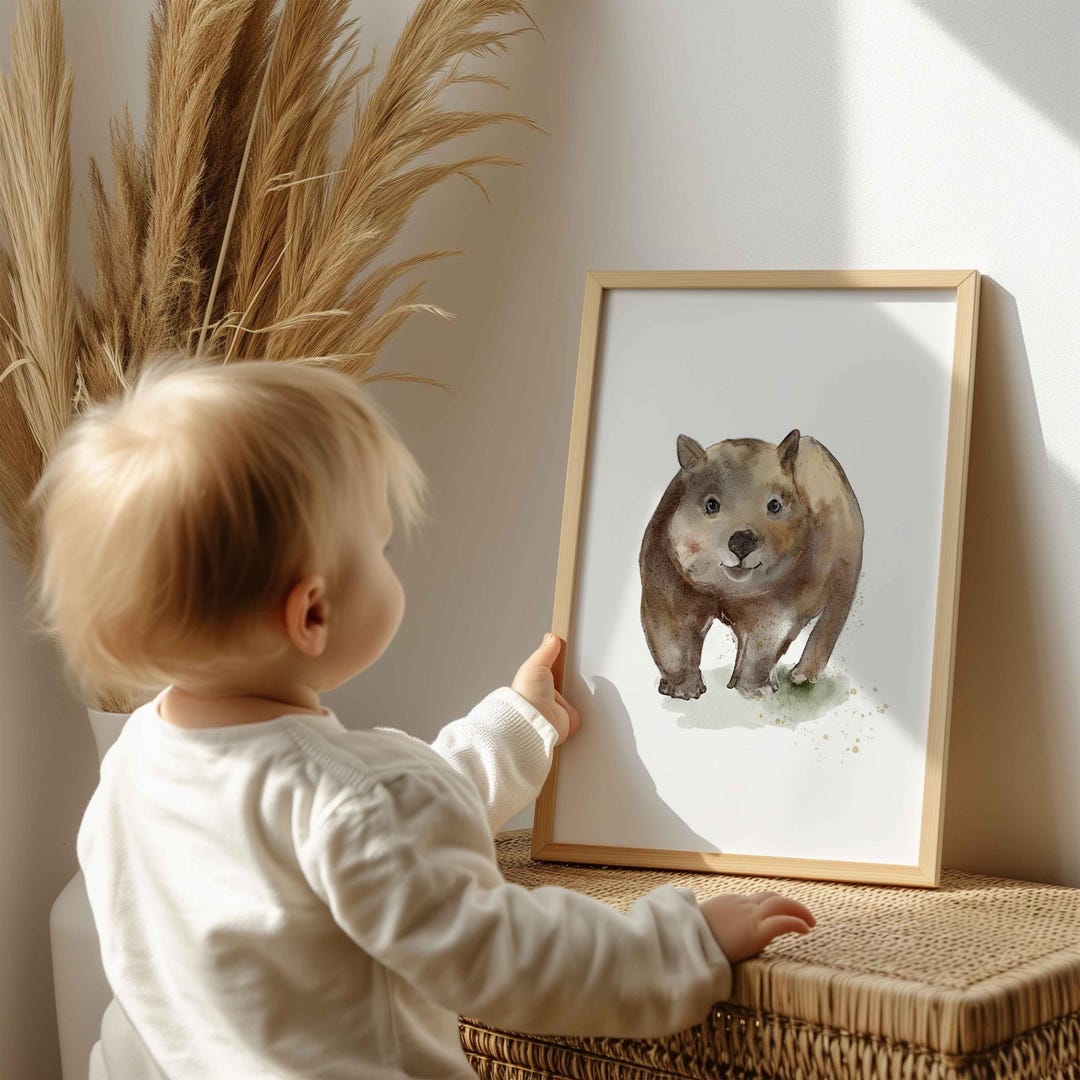 Cute Wombat Print | Soft Australian Animal Illustration | Nature ...