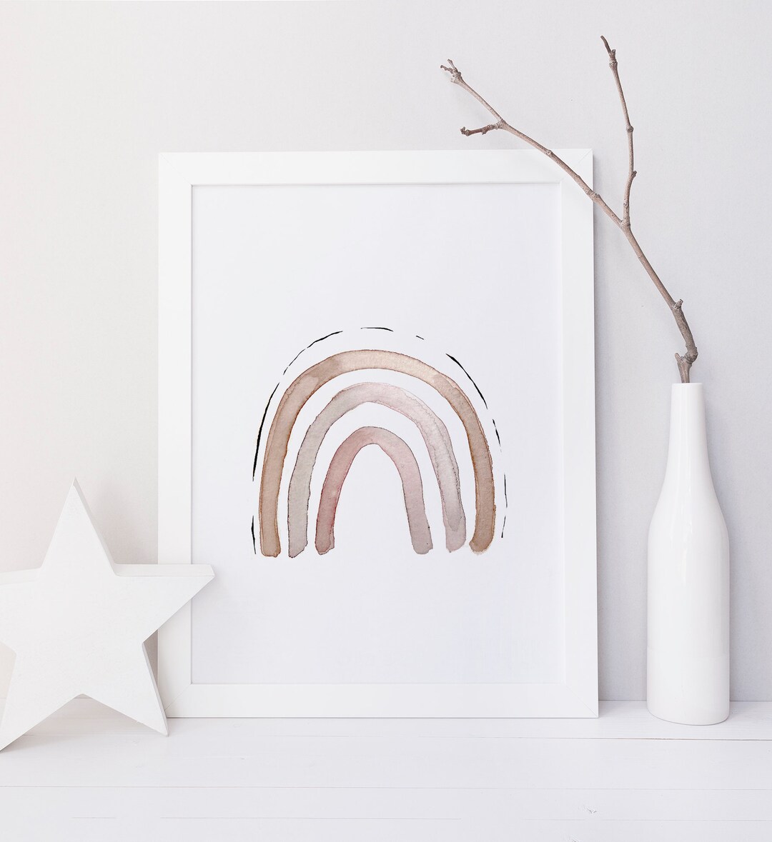 Rainbow Print / Rainbow / Watercolor / Reproduction / Minimalist Style ...