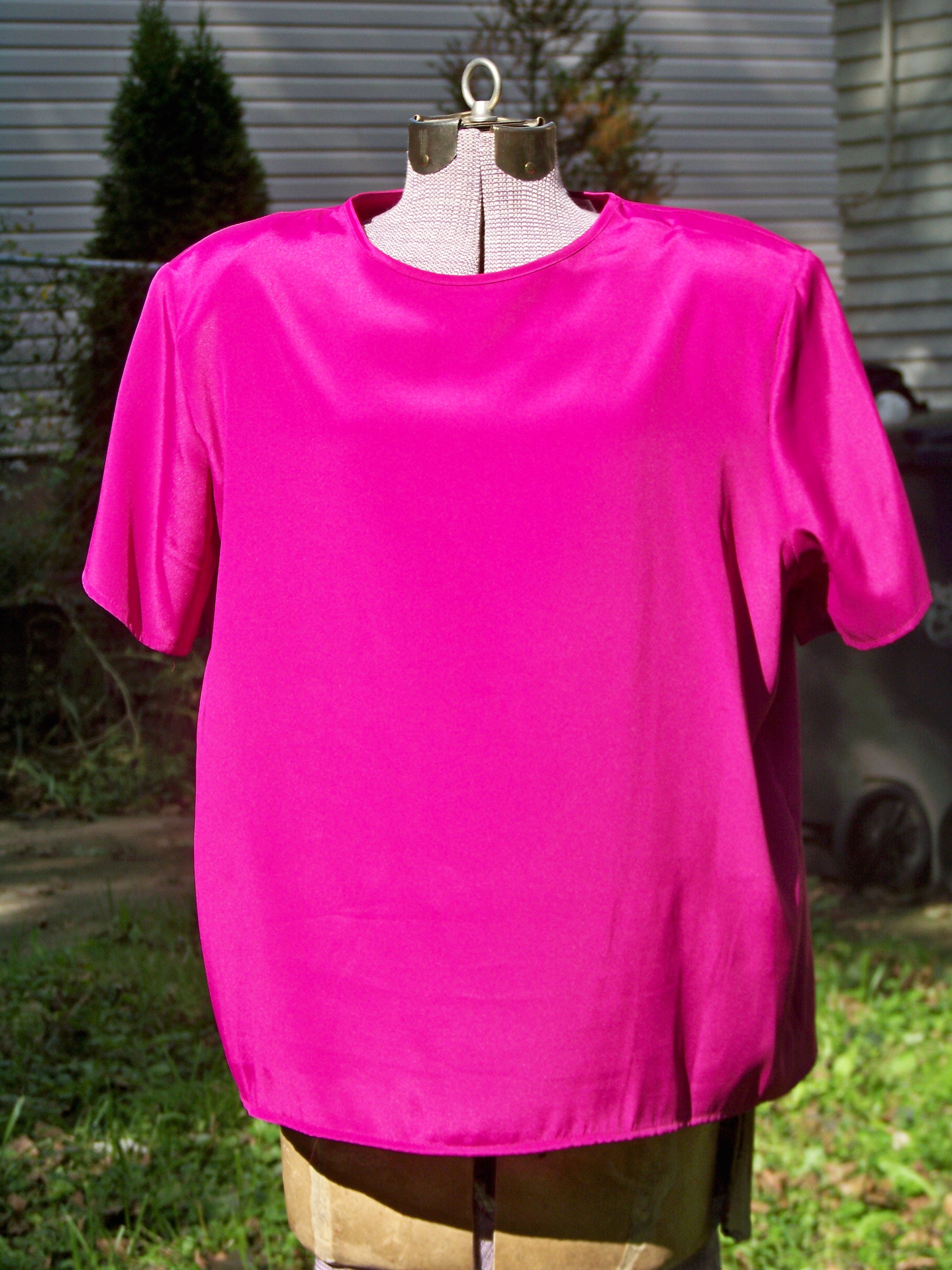 1980s Dark Magenta Silk-like Shell Vintage Retro - Etsy