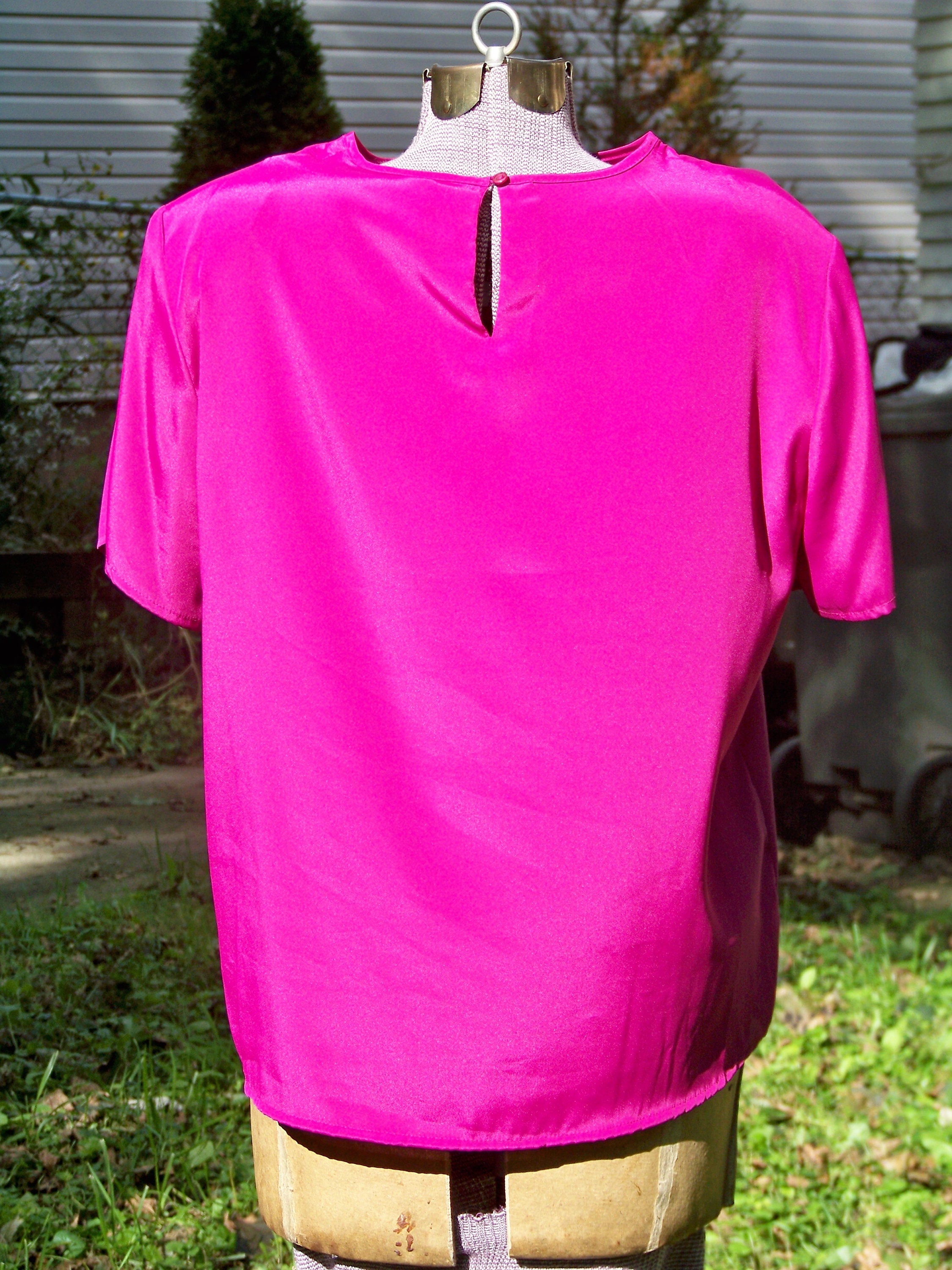 1980s Dark Magenta Silk-like Shell Vintage Retro - Etsy