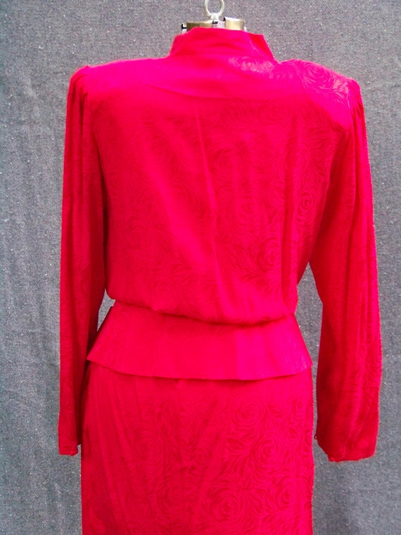 1980s Chinese Red 2 Piece Oriental-Style Dress 100% S… - Gem