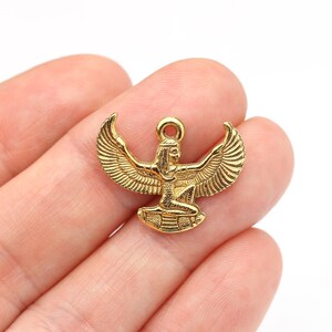 Ancient Egyptian Winged Goddess Isis Charm, Gold Goddess of Marriage ...