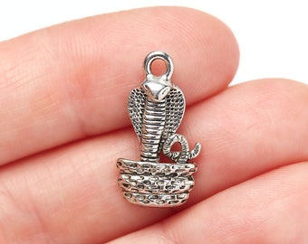 Silver Snake Charm | Etsy