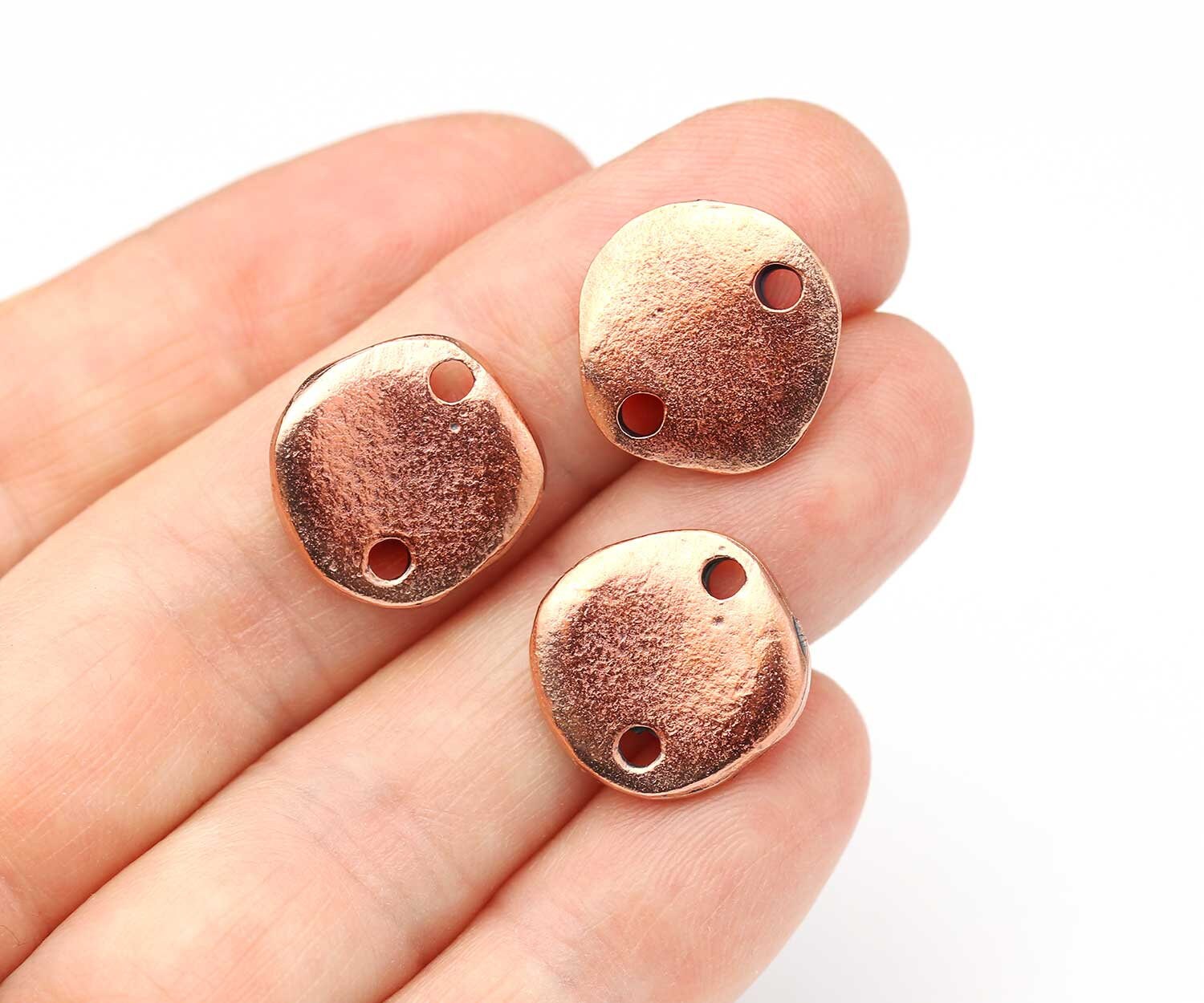 15mm Antique Copper Two Hole Connector Wavy Round Disk Link - Etsy