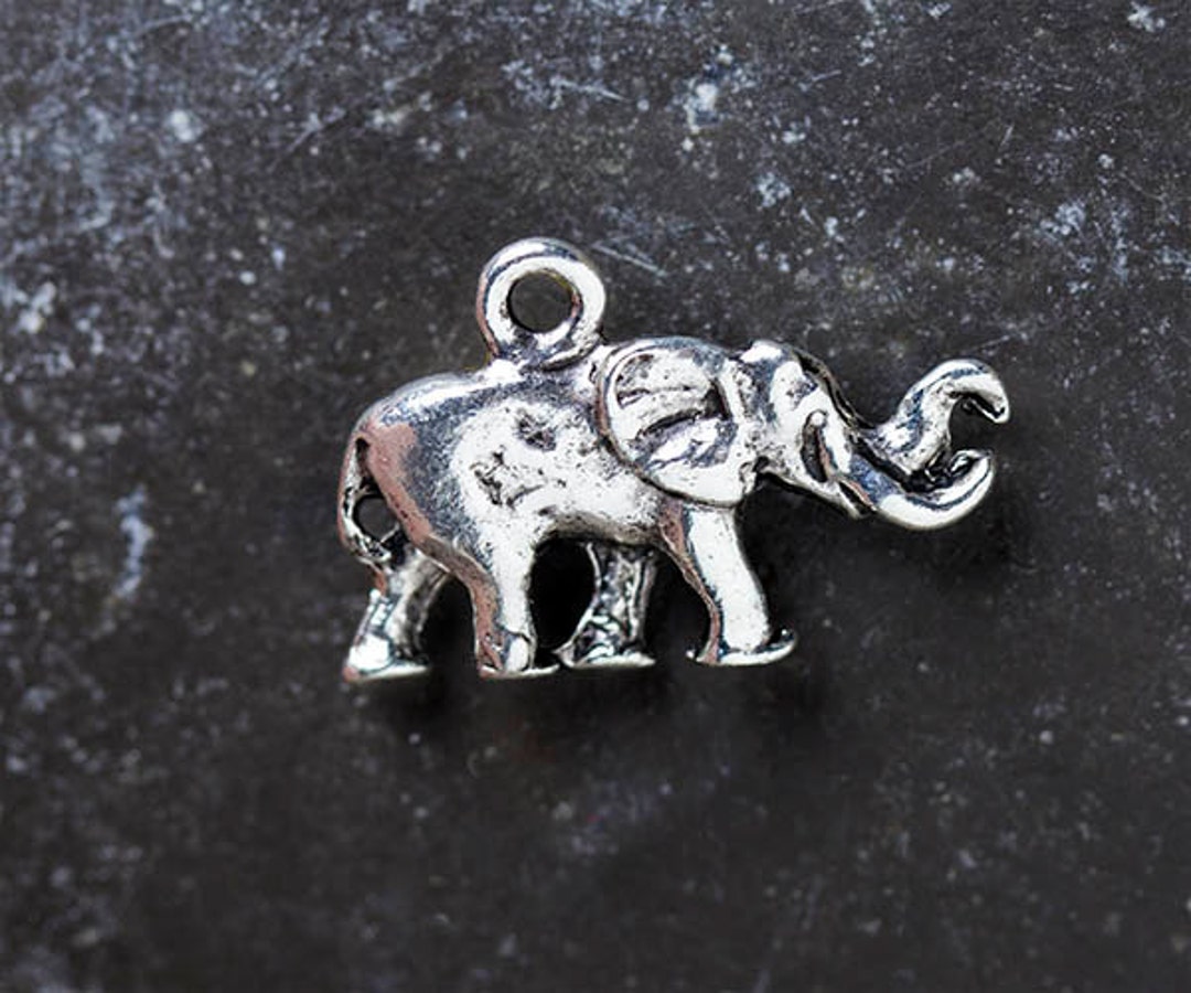 Silver Elephant Charm, Small Elephant Earring Charm, Safari, Animal ...