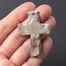 Large Silver Cross Pendant, Silver Hammered Cross Pendant, Large Rosary ...