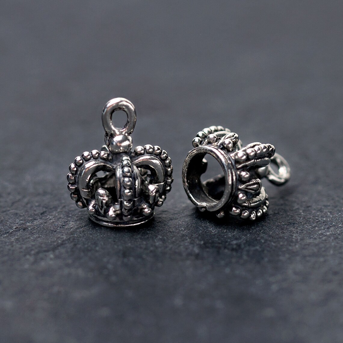 Small Silver Crown Charm, Royal Charm, 3 Dimensional Crown Pendant ...
