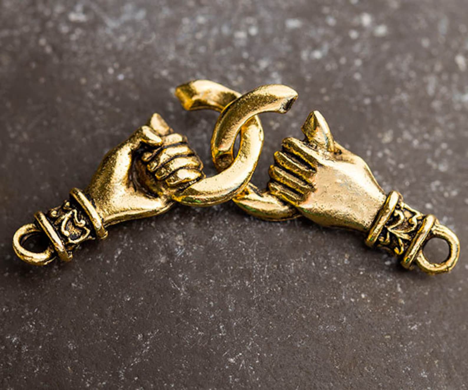 Hand Holding Ring Toggle Clasp, Gold Hand Clasp, Hook & Eye Toggle ...