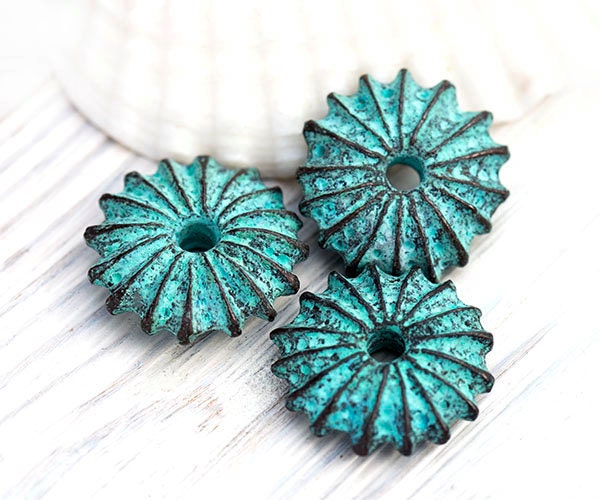 19mm Sea Urchin Beads Double Sided Shell Bead Nautical | Etsy