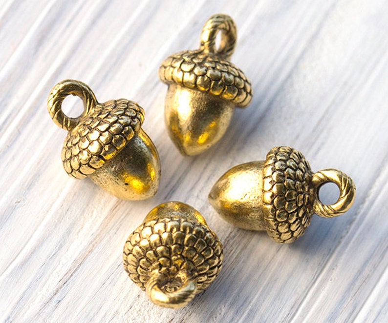 Gold Acorn Charms Small Acorn Dangles Acorn Drop Charms - Etsy Canada