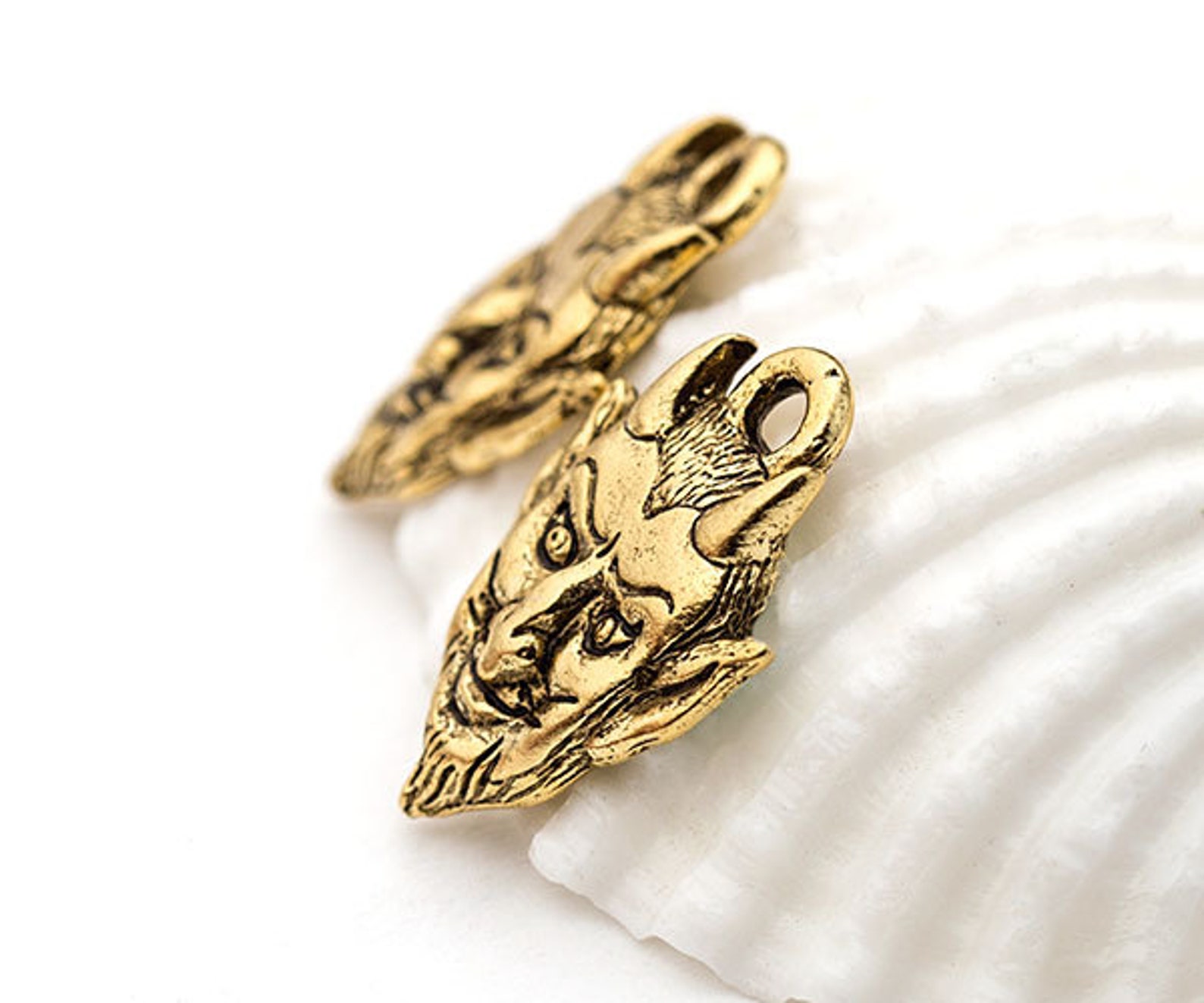 Gold Devil Head Charm Antique Gold Devil Mask Devil Face | Etsy