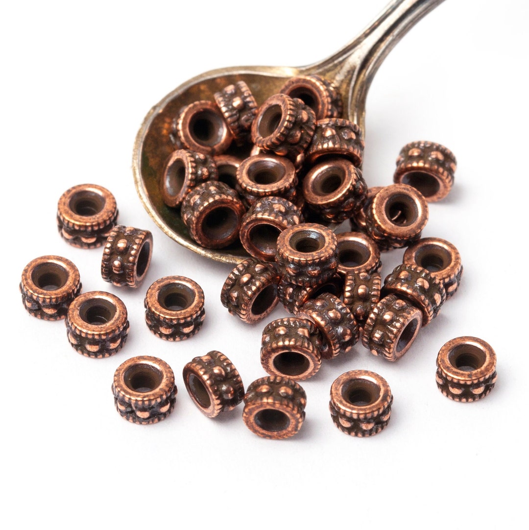 4mm Copper Rococo Round Spacer Bead, Antique Copper Tierracast Rococo ...