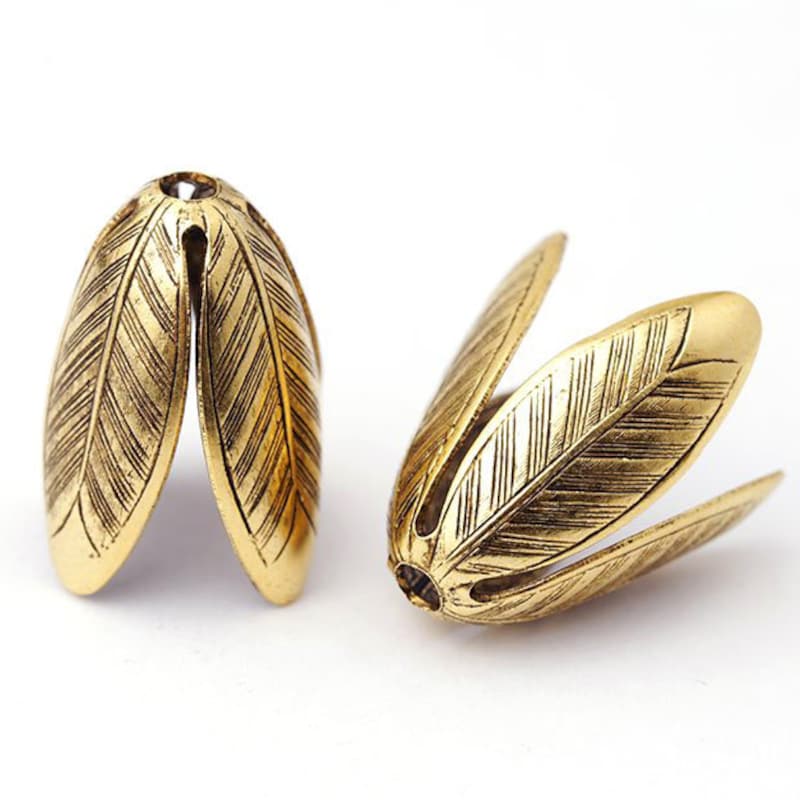 Leaf Bead Caps - Etsy