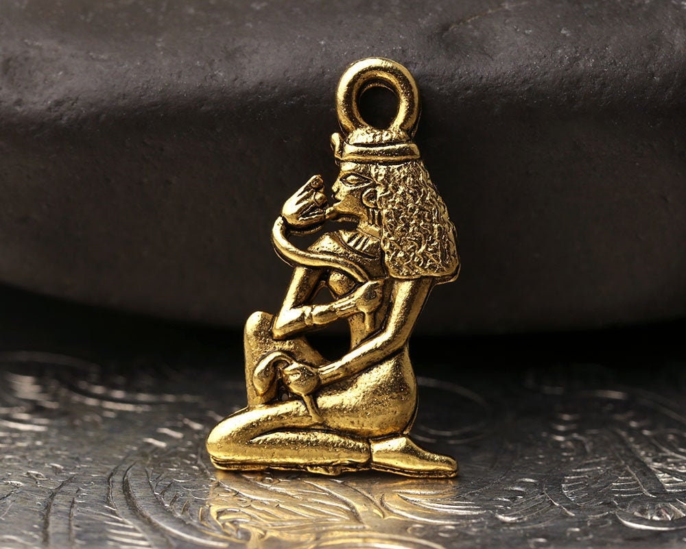 Queen Cleopatra Charm, Egypt Queen Pendant, Egyptian Goddess Holding ...