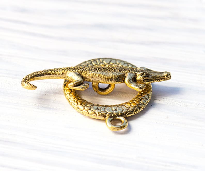 Gold Alligator Toggle Clasp 24K Gold Plated Crocodile - Etsy Singapore
