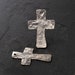 Large Silver Cross Pendant, Silver Hammered Cross Pendant, Large Rosary ...