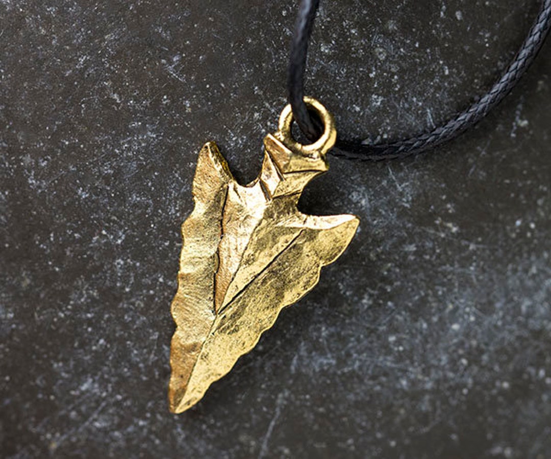 3D Gold Arrowhead Charm, Arrowhead Pendant, Hammered Arrowhead, Gold ...