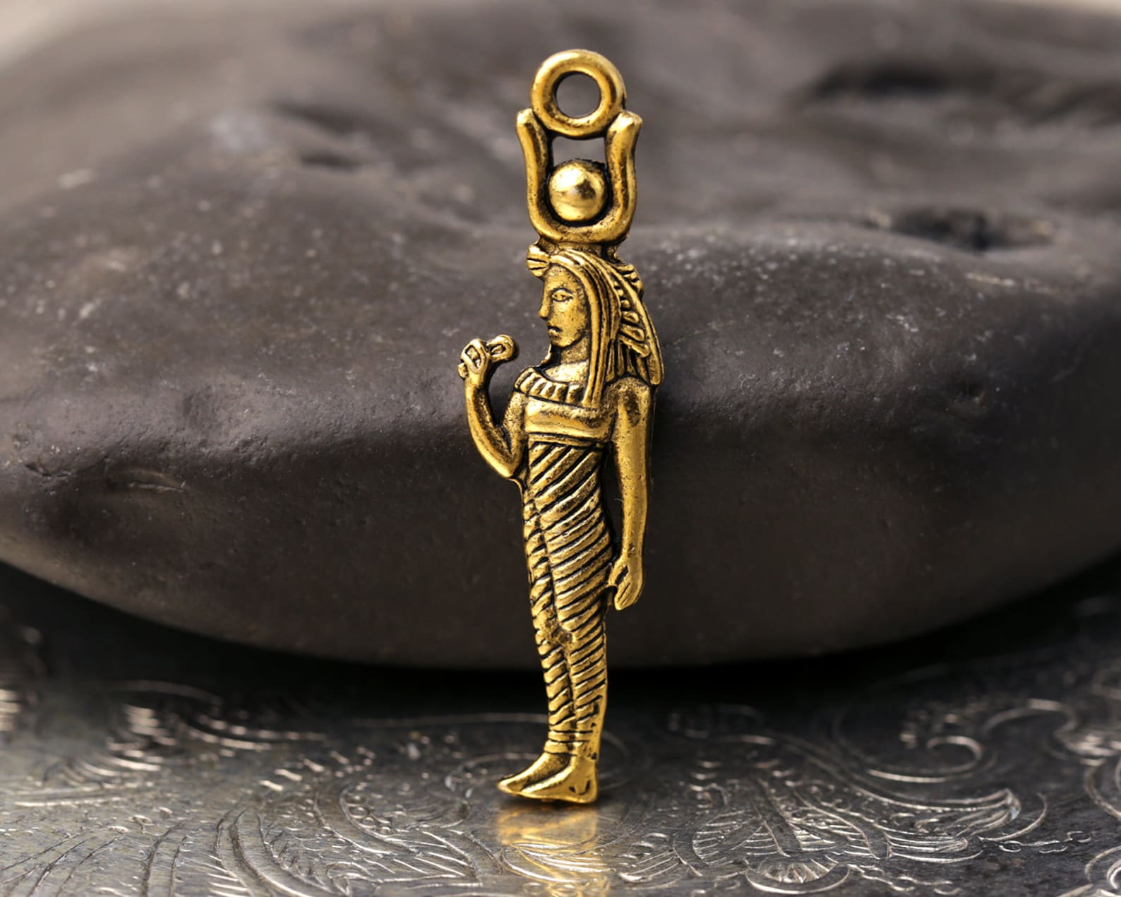 Ancient Egyptian Goddess Isis Charm, Gold Goddess of Marriage ...