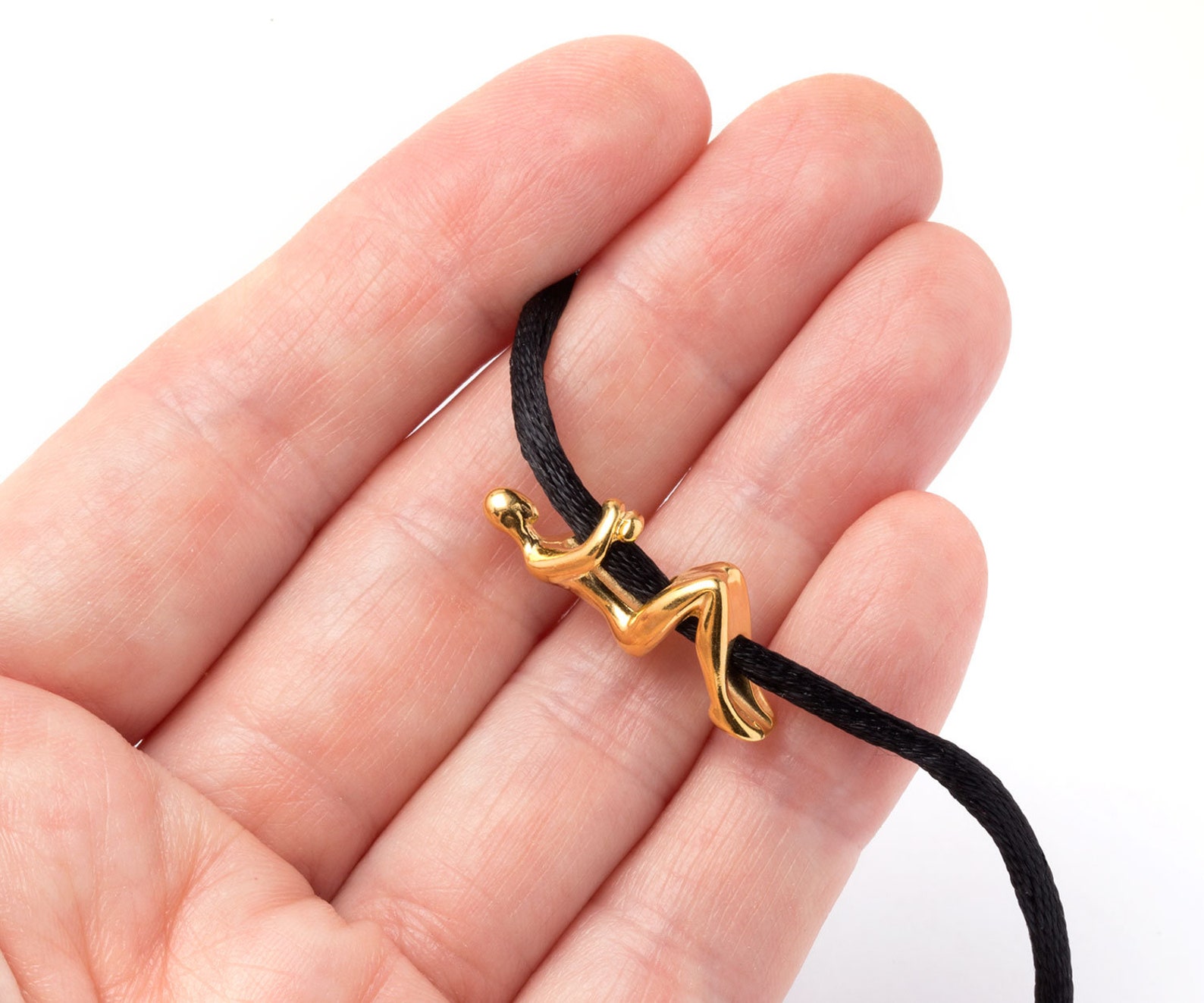Gold Climbing Figure Slider Bead, Motivational Bead, Antique Gold ...