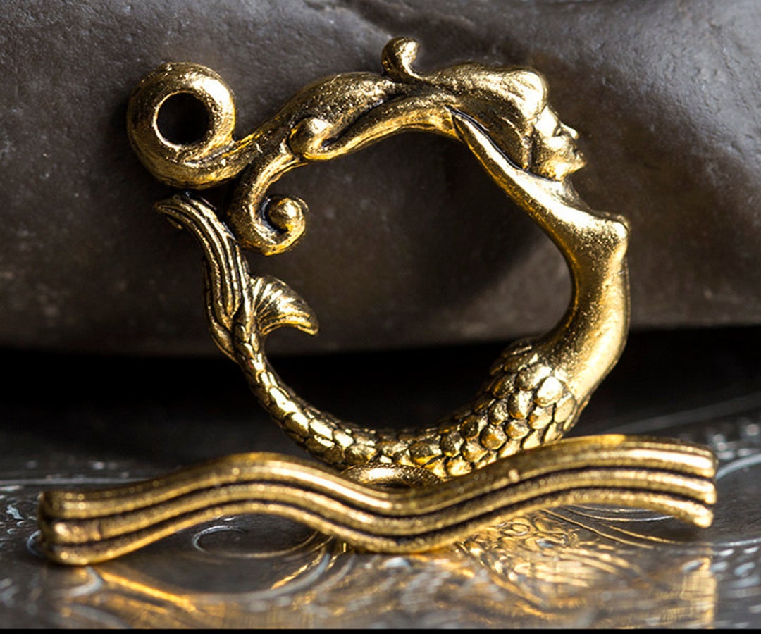 Gold Mermaid Toggle Clasp, Nautical, Sea, Ocean Mythical Creature ...