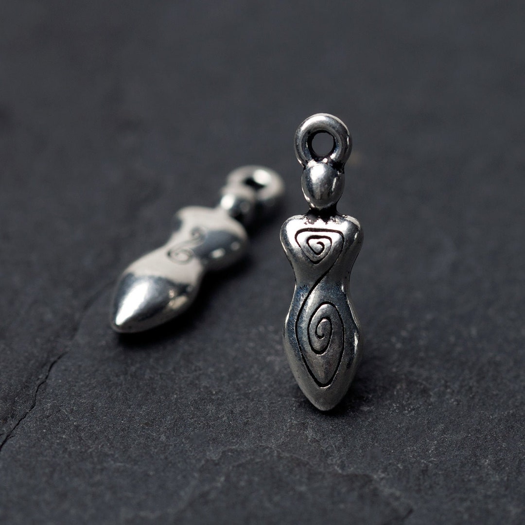Silver Spiral Goddess Charm, Fertility Symbol Charm, Tierracast ...