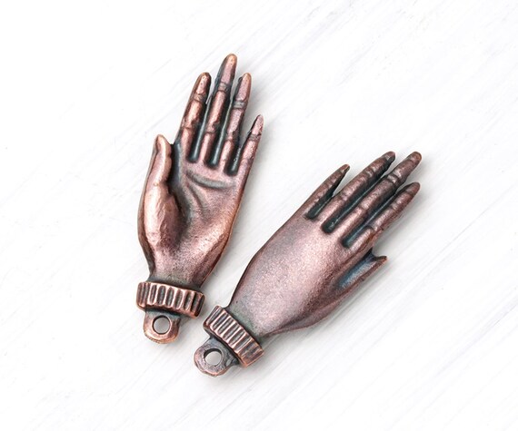 Healing Hand Charm Antique Copper Hand Charm Spiritual Hand | Etsy