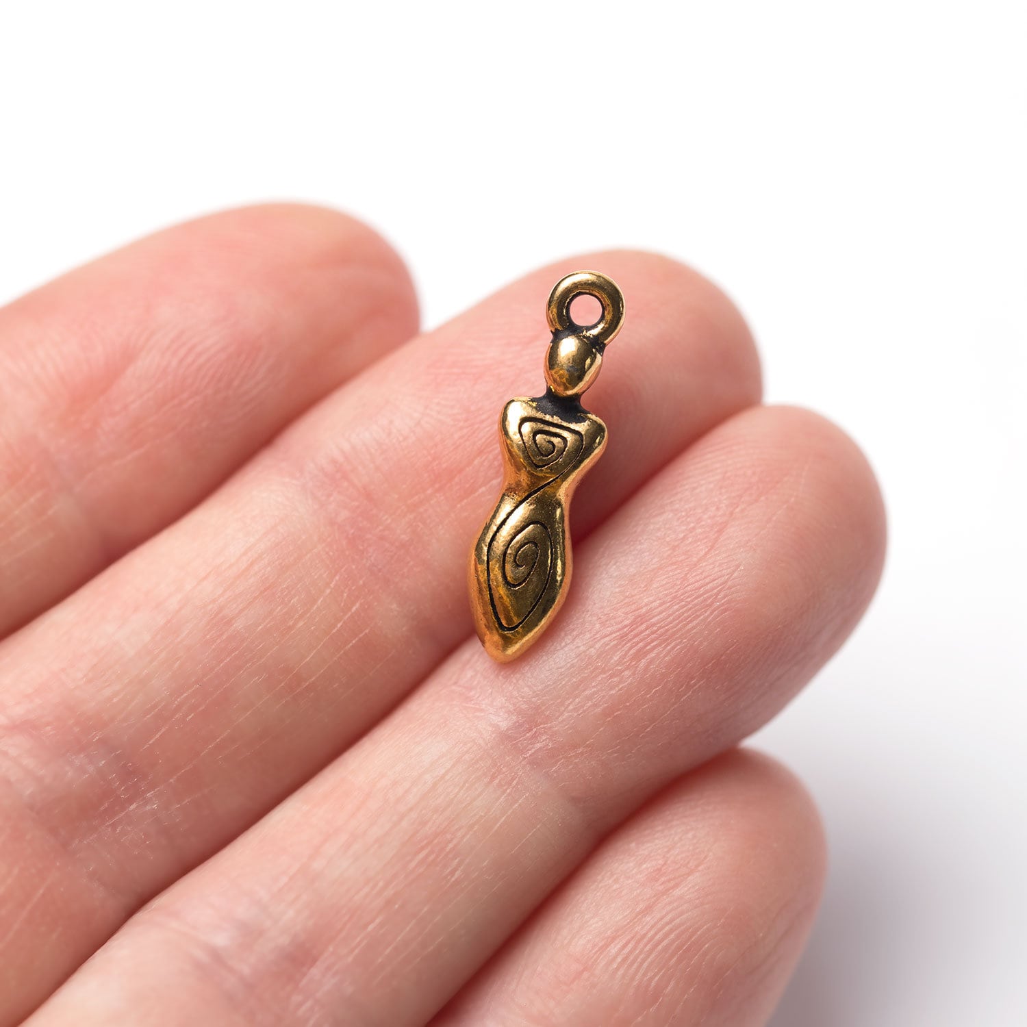 Gold Spiral Goddess Charm Fertility Symbol Charm TierraCast | Etsy