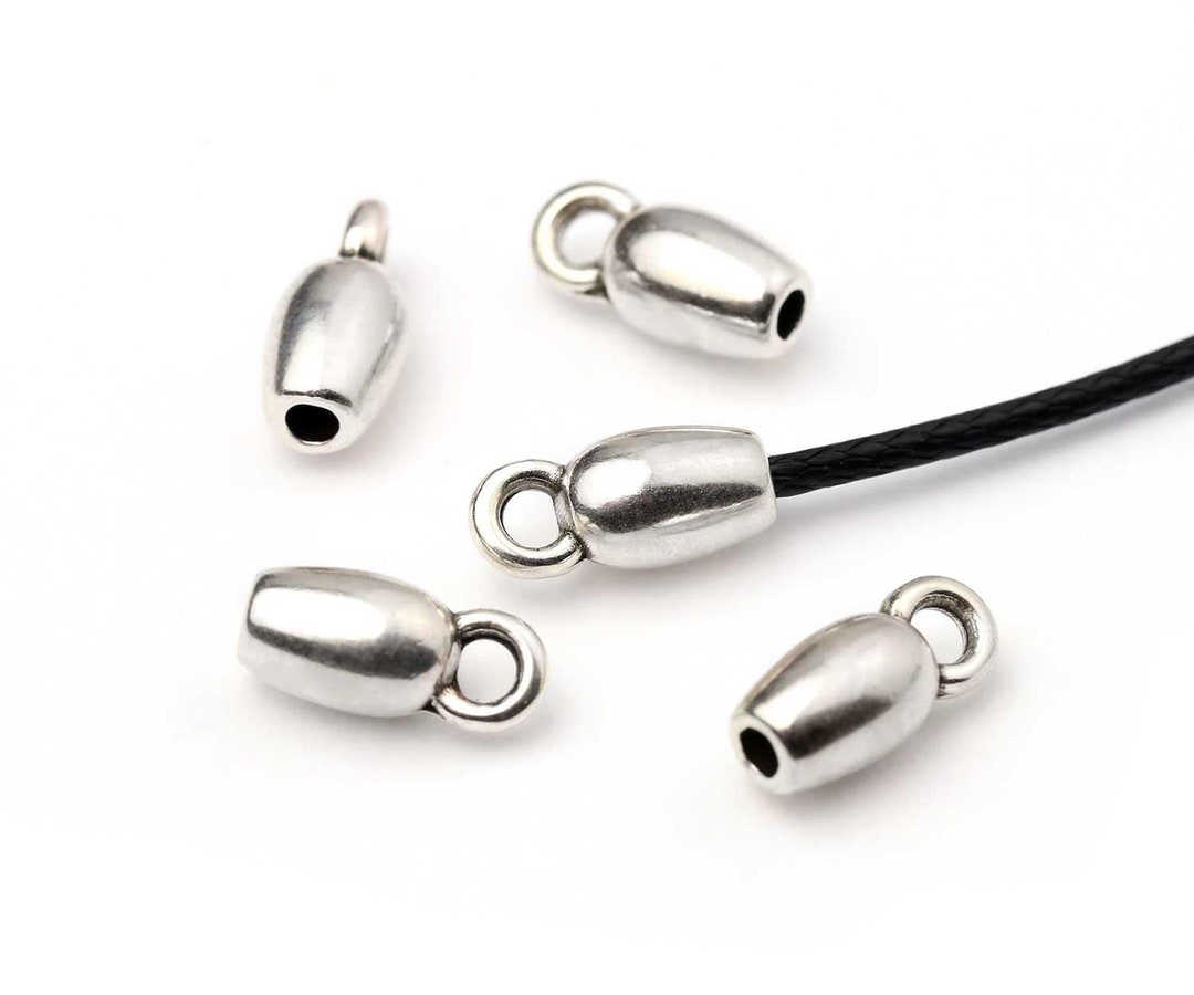 1.5mm Round Cord End, Silver Bell Cord End, Glue in Cord End, Endcap ...