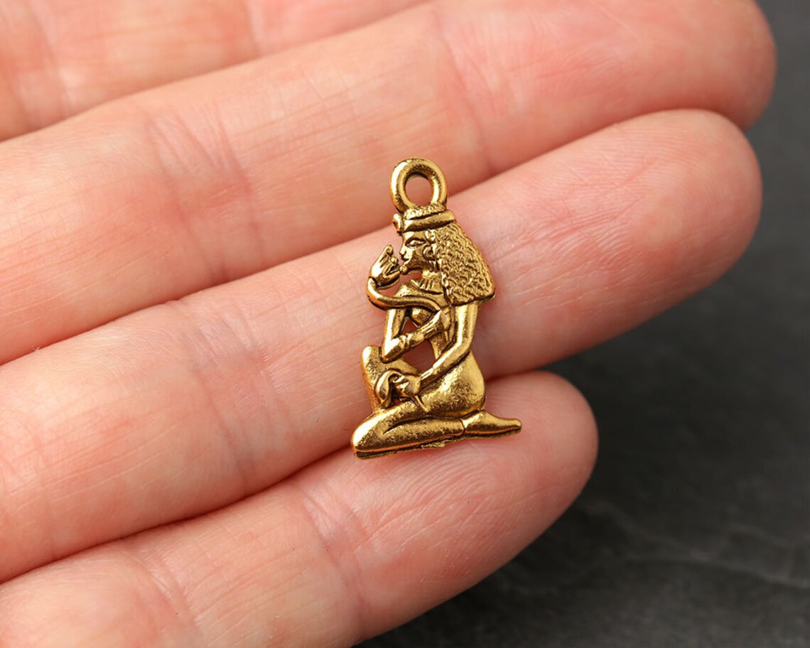 Queen Cleopatra Charm, Egypt Queen Pendant, Egyptian Goddess Holding ...