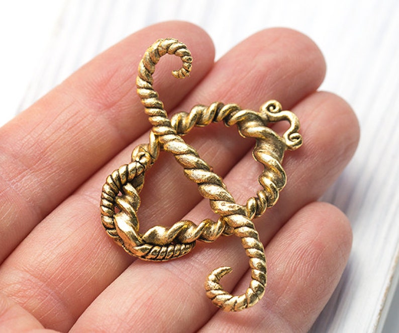 Extra Large Twisted Rope Toggle Clasp Antique Gold Made in - Etsy