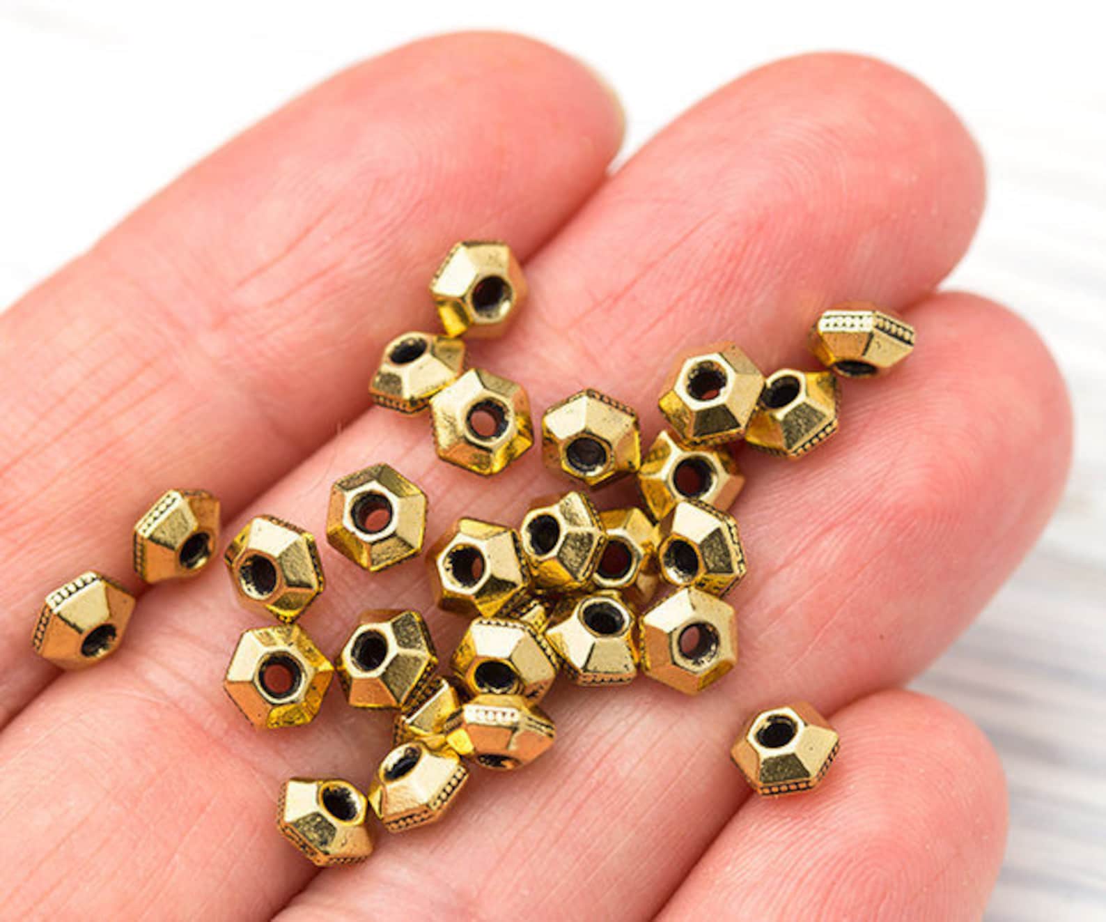5mm Gold Heishi Beads Faceted Heishi Beads Tierracast Heishi - Etsy