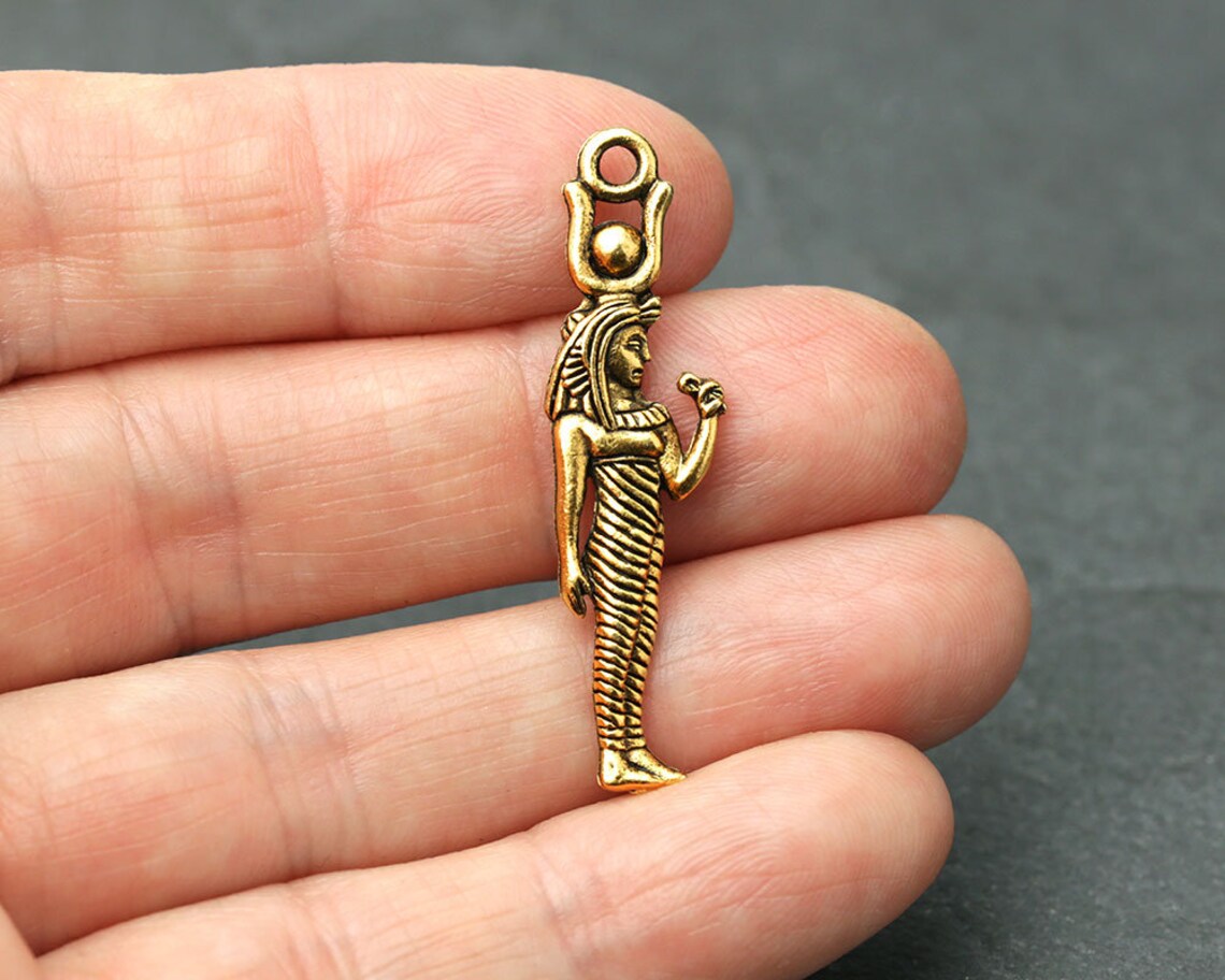 Ancient Egyptian Goddess Isis Charm, Gold Goddess of Marriage ...