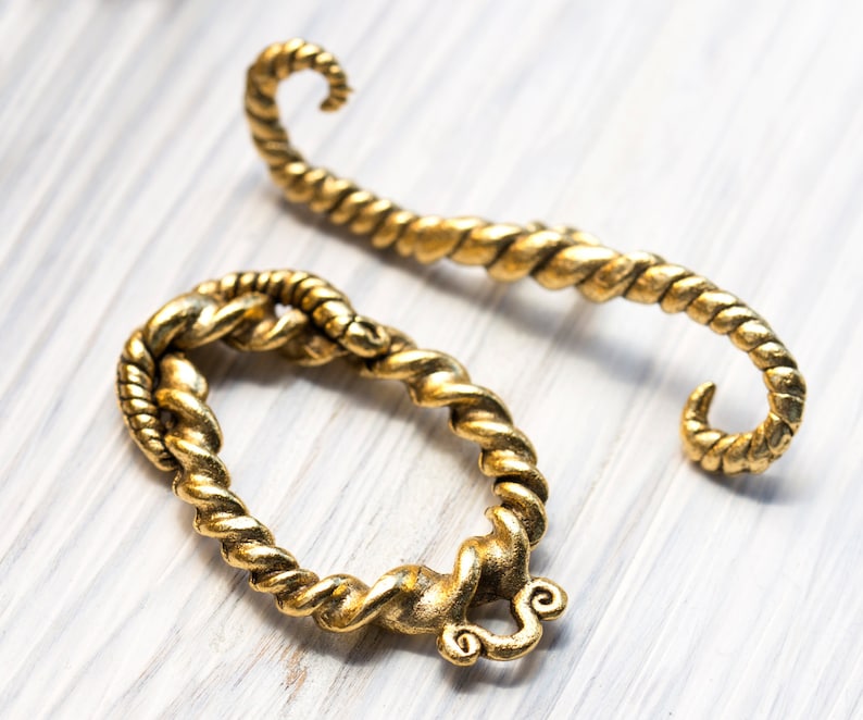 Extra Large Twisted Rope Toggle Clasp Antique Gold Made in - Etsy